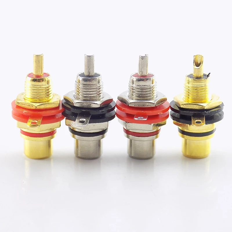 1pair-2pcs-Gold-Plated-RCA-Jack-Connector-Panel-Mount-Chassis-Audio ...