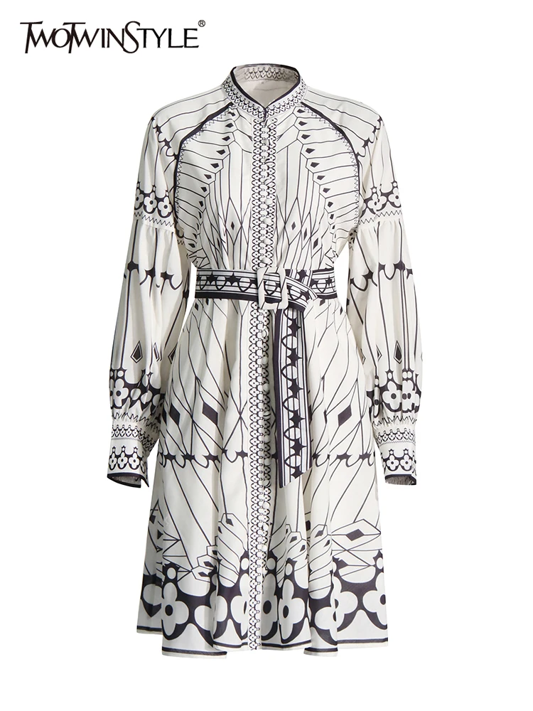 Vestido-elegante-de-Twotwinstyle-com-correia-para-mulheres-impress-o-do ...