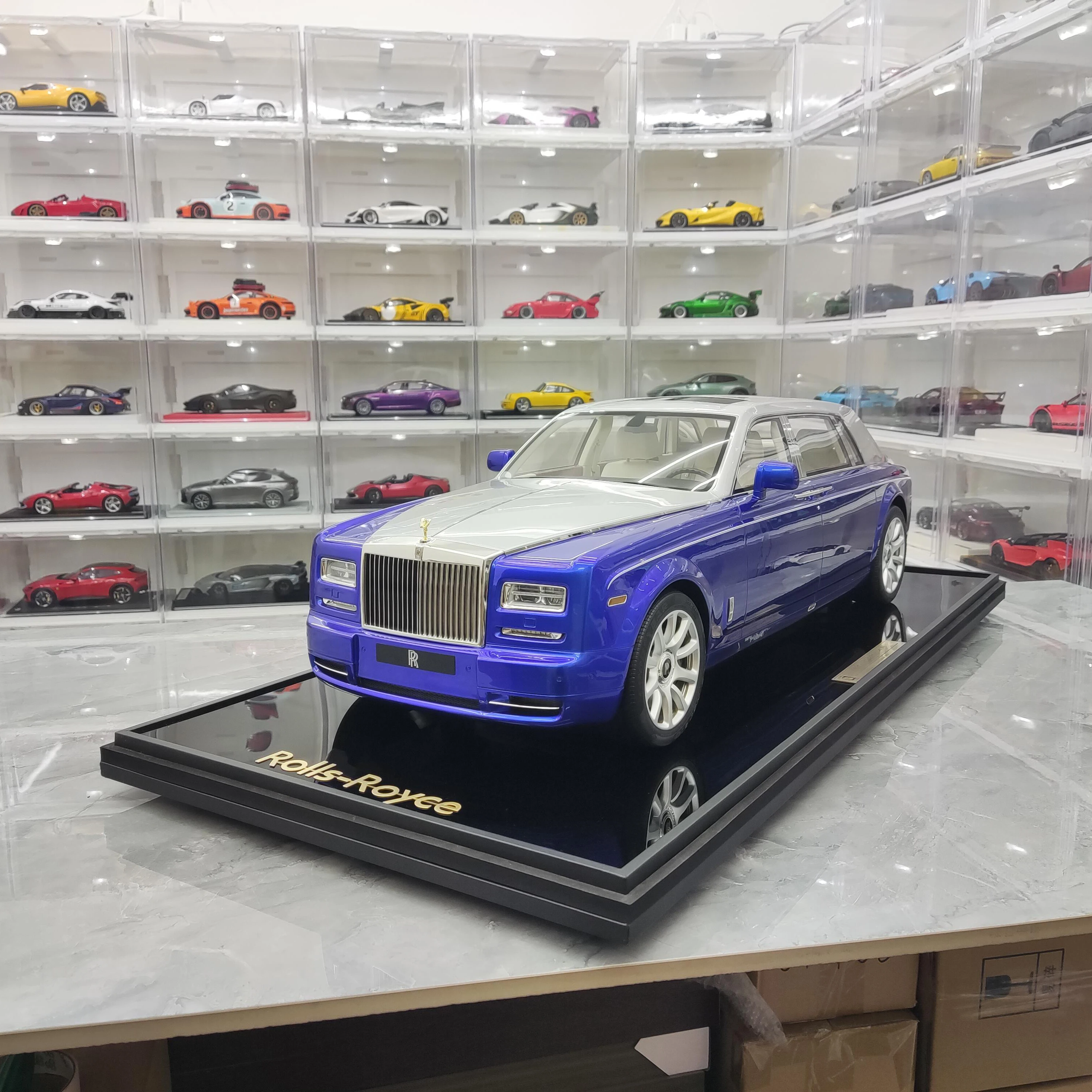 Modelo-de-coche-de-resina-azul-limusine-escala-1-8-Phantom-7-edici-n ...