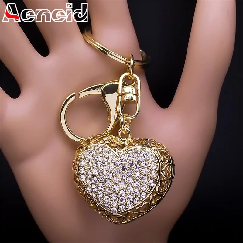 Fashion-Cute-Shinny-Full-Crystal-Heart-Key-Chain-for-Women-Alloy ...