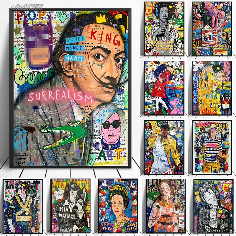 Famous Artist Portrait Graffiti Posters Famous Singers Star Pop Art ...