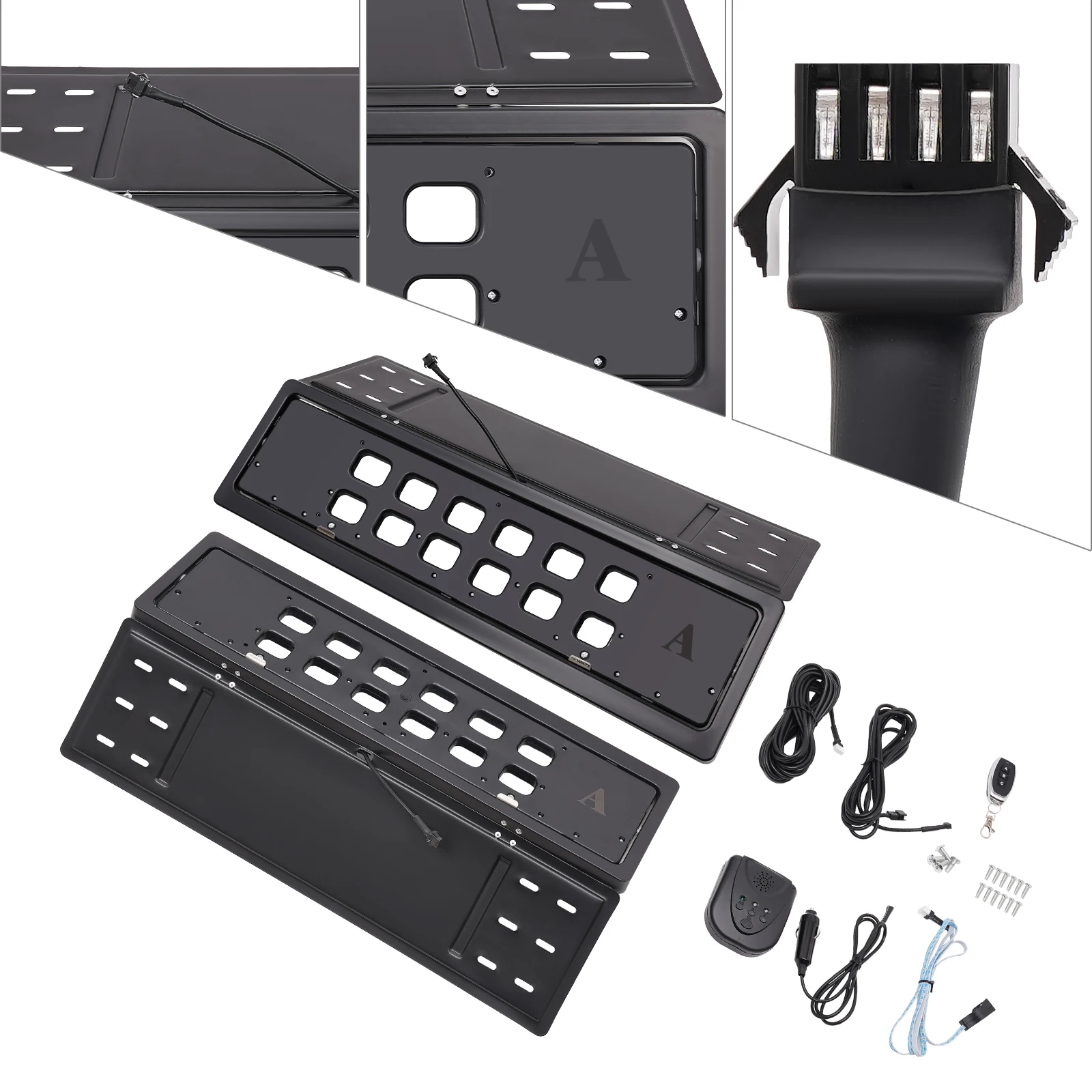 Electric-flip-license-plate-frame-set-European-license-plate-rack-label ...