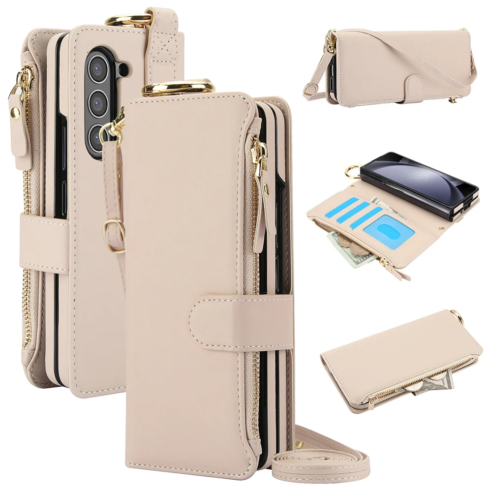 Crossbody Wallet Phone Case For Samsung Galaxy Z Fold 6 5 4 3 Fold6 ...