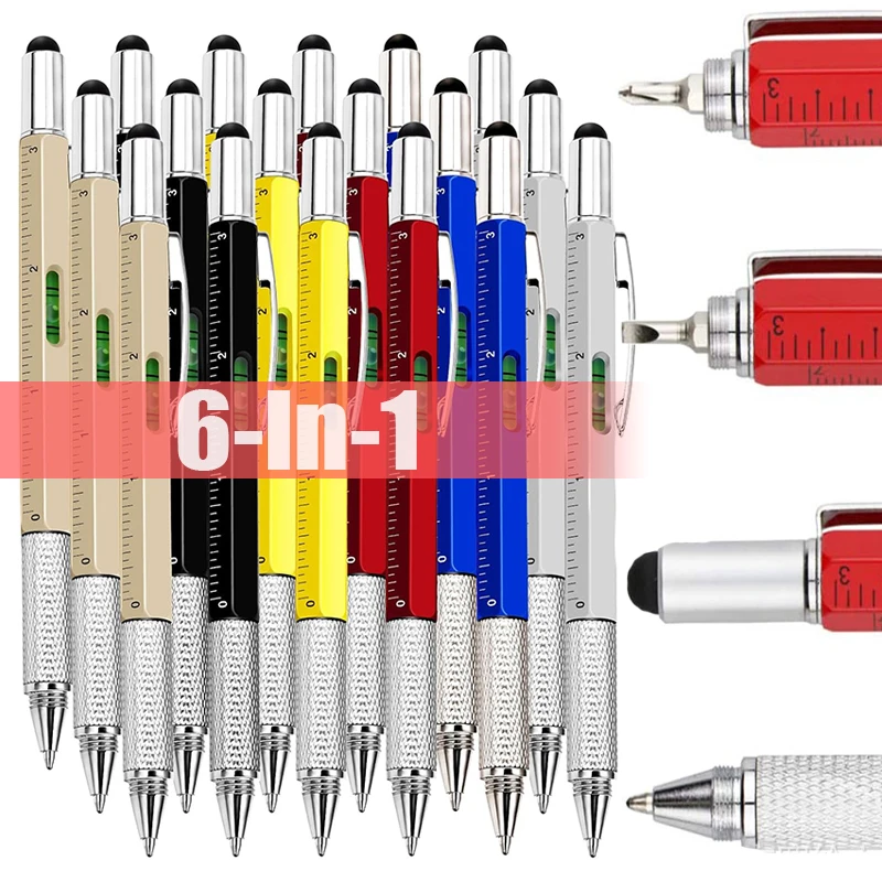 6-in-1-Multifunction-Capacitive-Pen-Ballpoint-Pens-With-Slotted-Cross ...