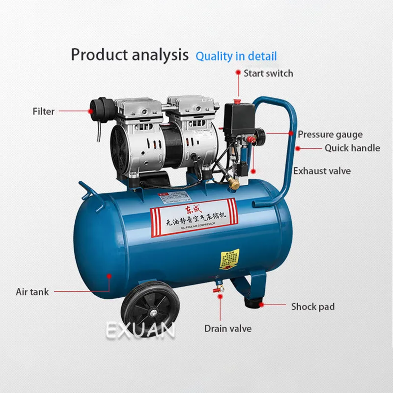Small-silent-air-compressor-high-pressure-woodworking-household-air ...