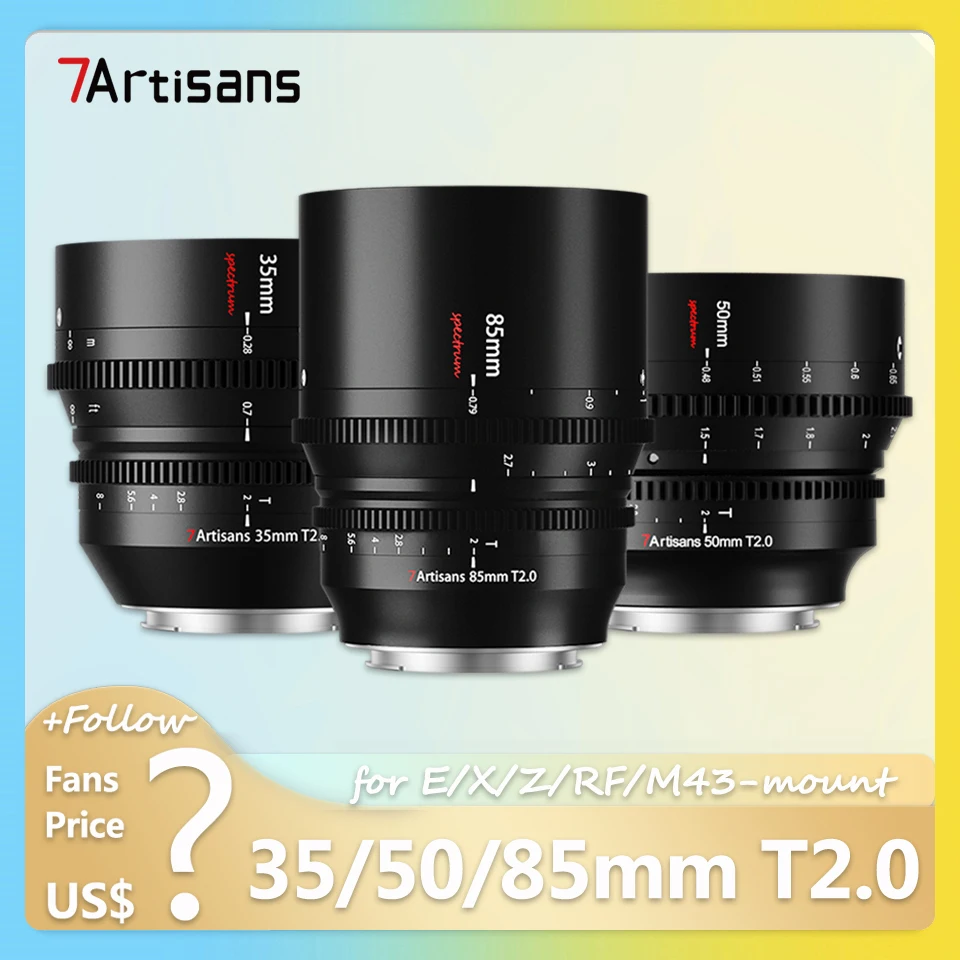 7artisans-35mm-50mm-85mm-T2-0-Full-Frame-Ultra-long-Focus-Cine-Lens-for ...