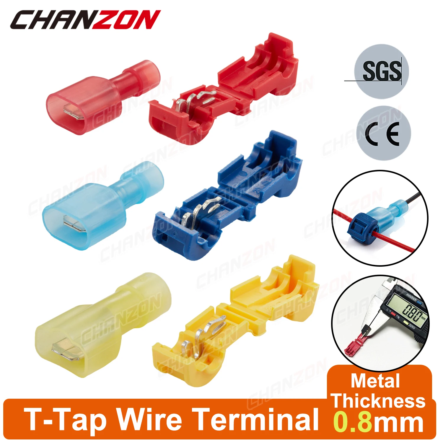 20PCS-T-Tap-Crimp-Quick-Splice-Connectors-Cord-Joint-Self-Stripping ...