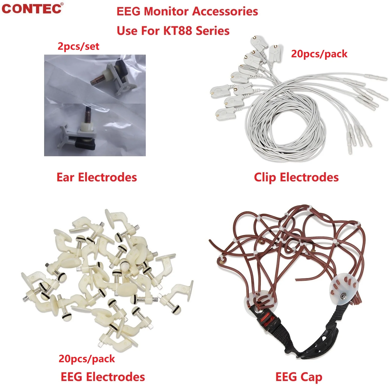 CONTEC KT88 Accessories Series EEG Monitor, EEG Cap, Ear Clip ...