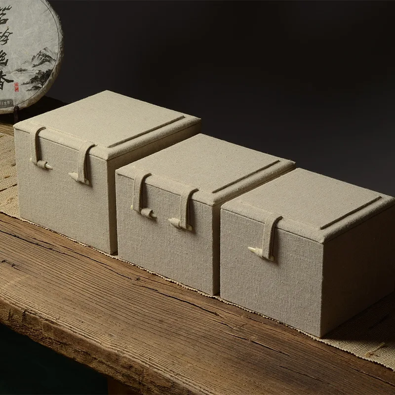 Beige-linen-packaging-box-cotton-gift-plain-atmosphere-multi-size ...