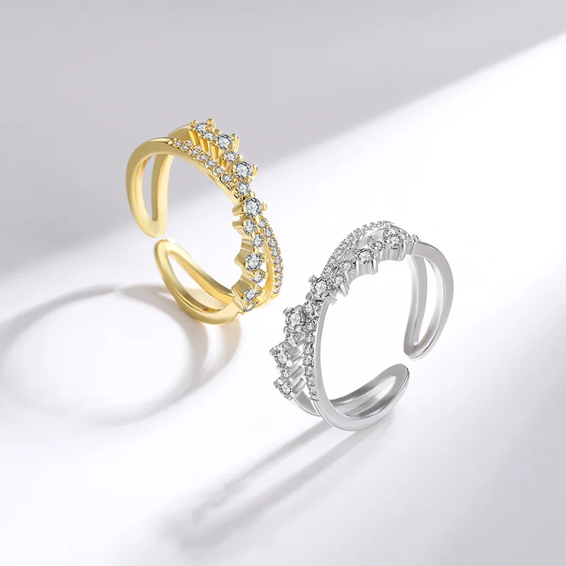 925-Sterling-Silver-Overlapping-Zircon-Open-Rings-For-Women-Engagement-Wedding-Female-Luxury ...