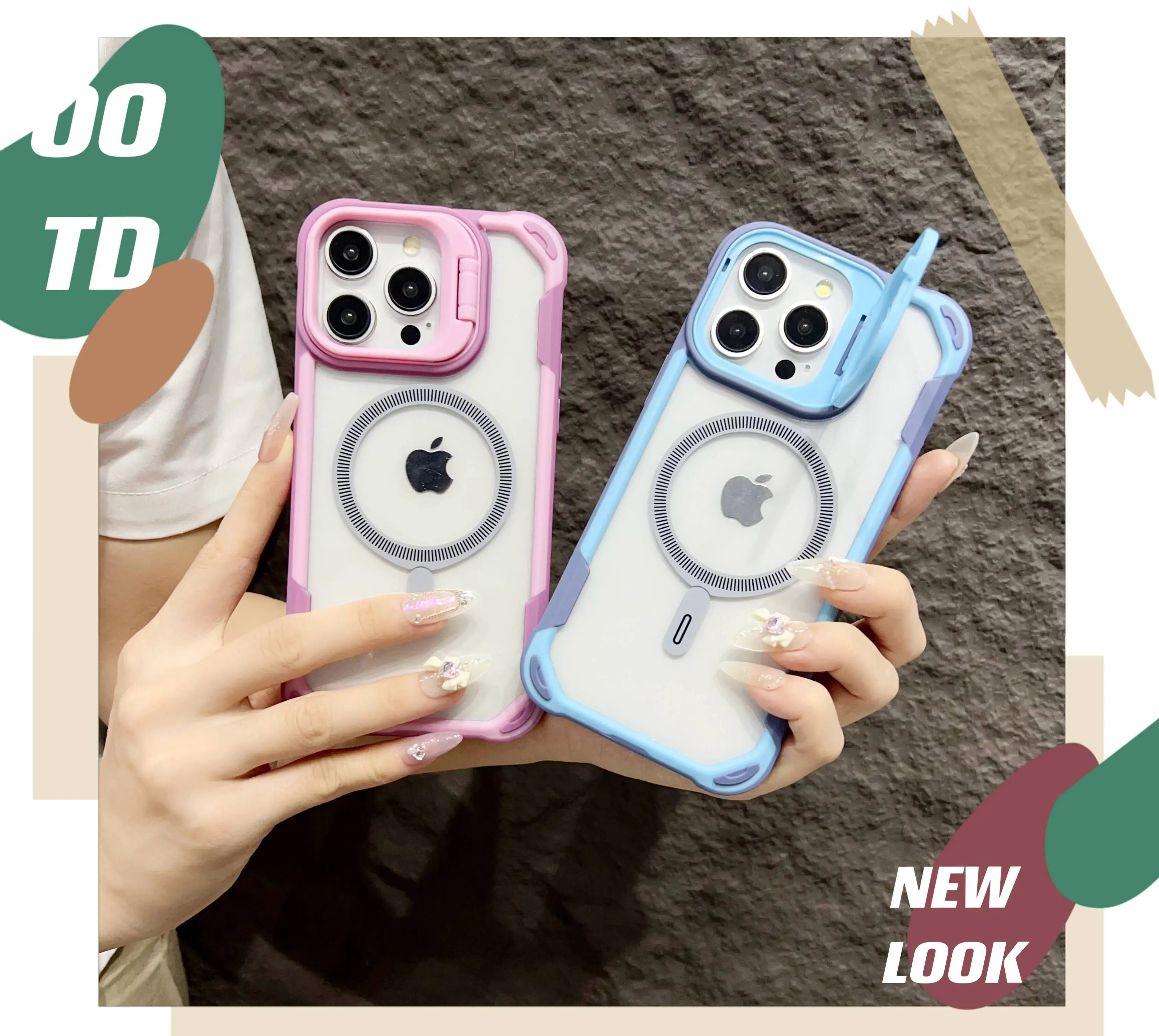 2024-New-Minimalist-Acrylic-Material-Magnetic-Bracket-Phone-Case ...