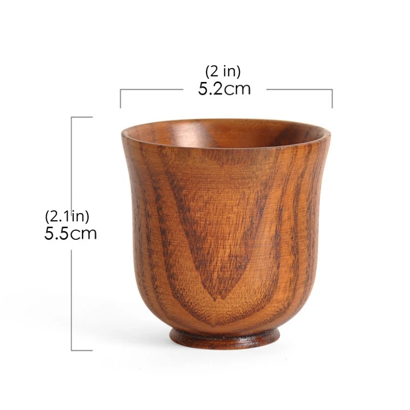 Handmade Tea Cup Natural Solid Wood Reverse Edge Small Cup Delicate ...