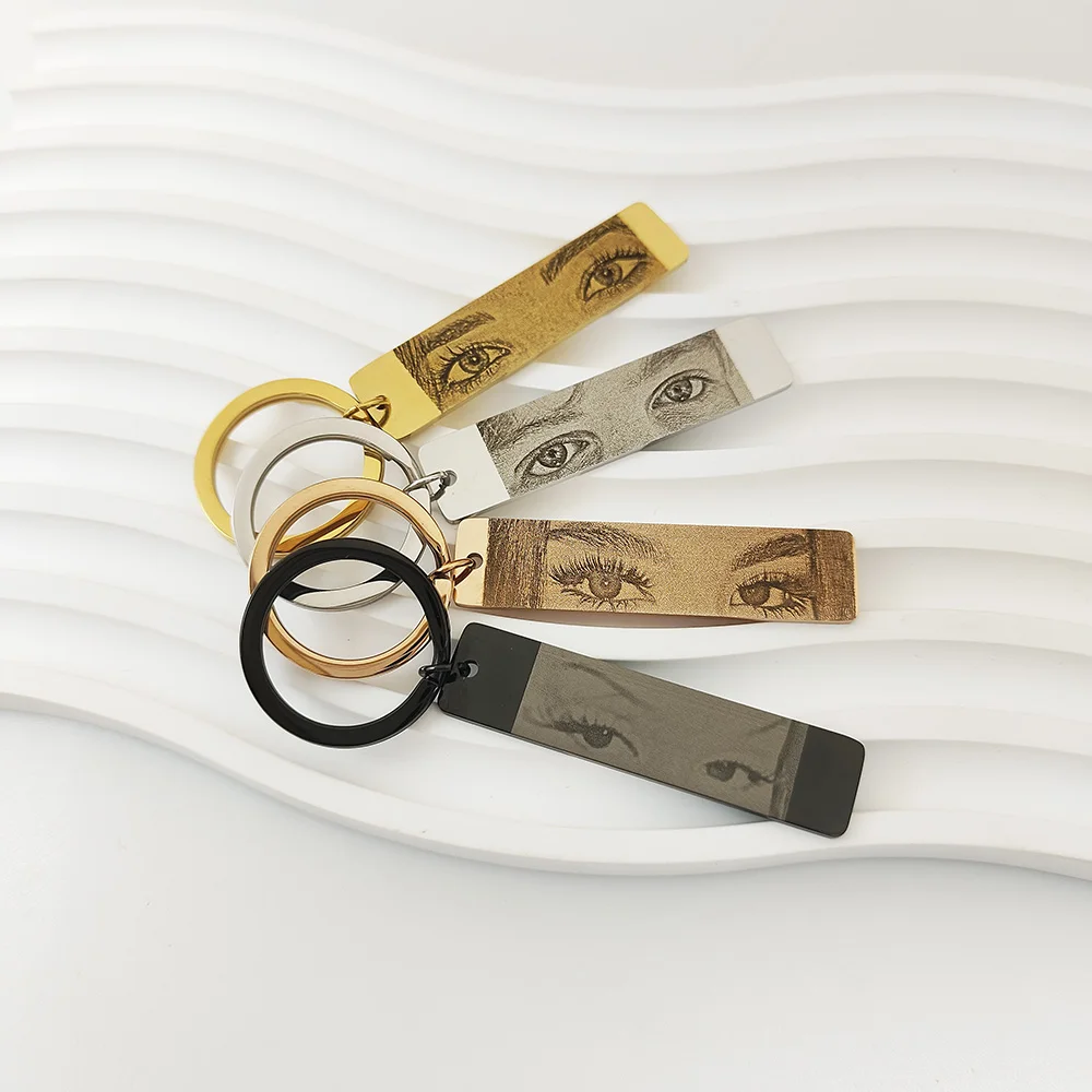 GoldButterly-Customized-Eyes-Photo-Couple-Key-Chain-Laser-Engraved-Eyes ...