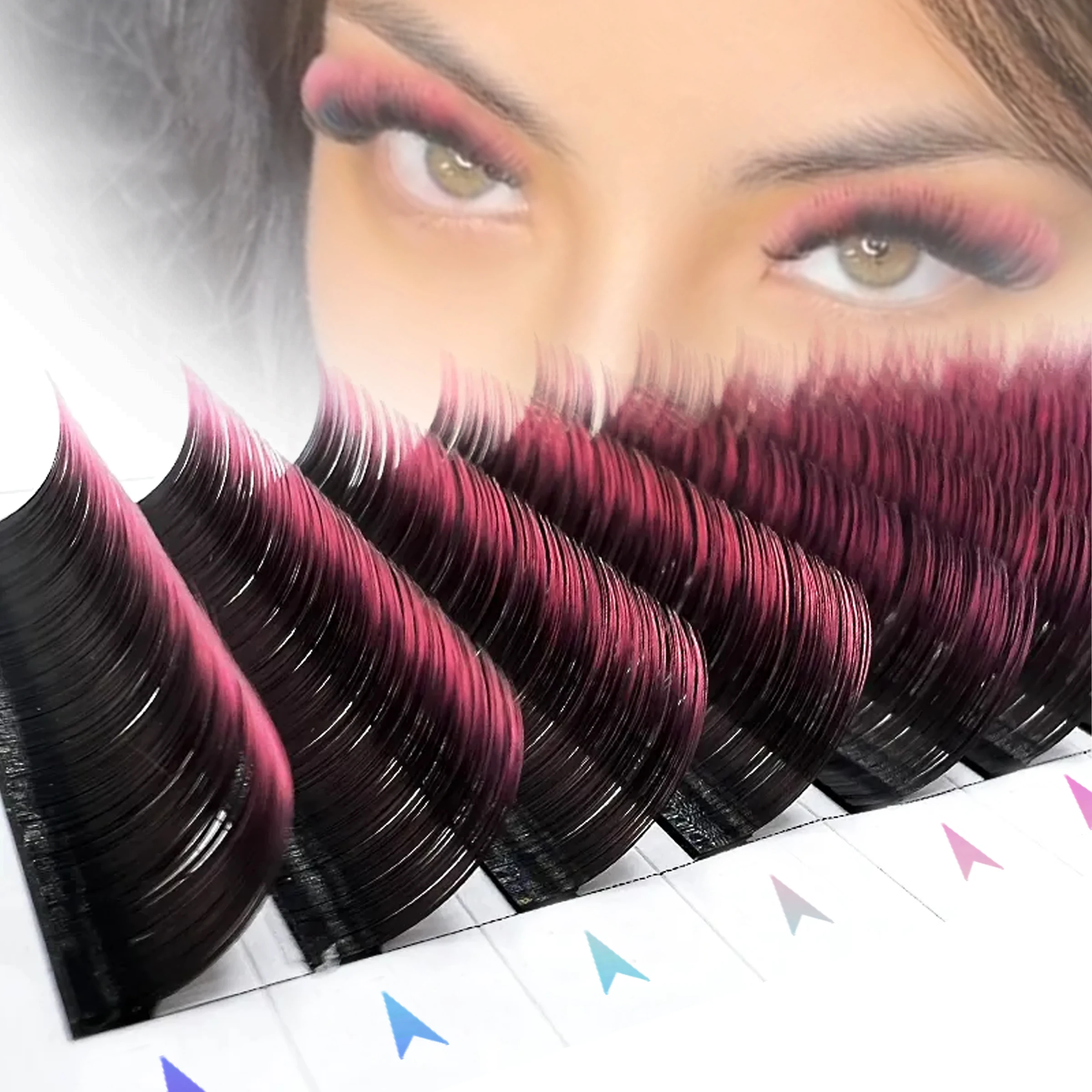 Comango-New-Gradient-Pink-Red-Green-Blue-Purple-Color-Eyelash-Extension ...