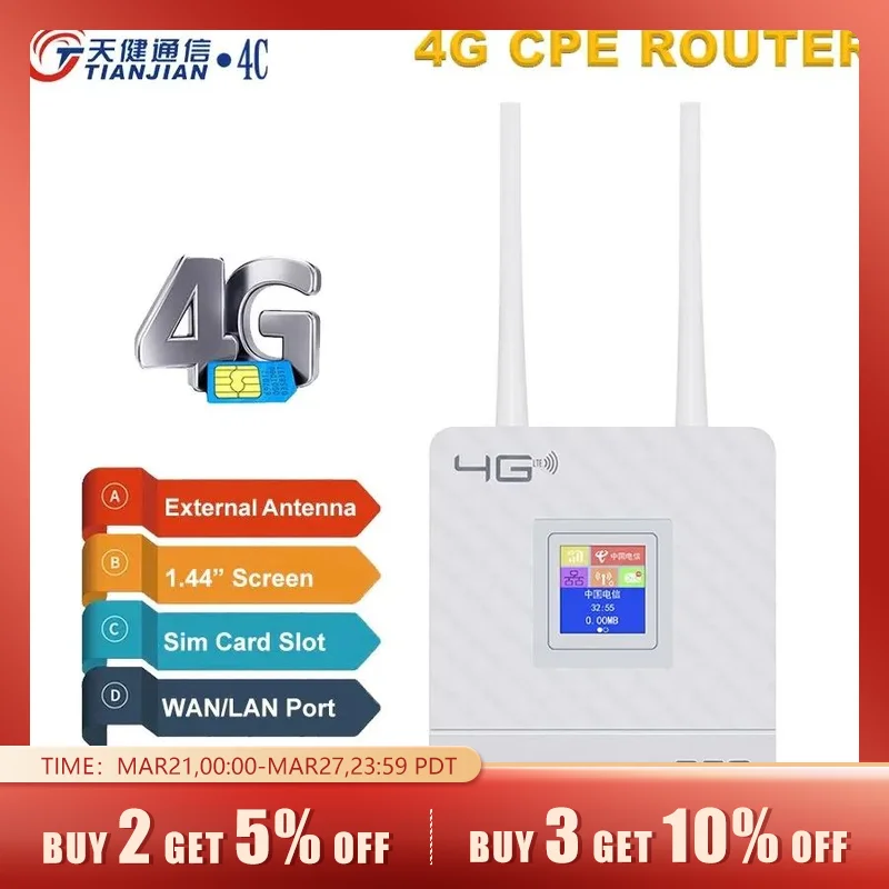 TIANJIE-150Mbps-4G-Wifi-Router-Unlocked-SIM-Card-Wireless-Modem-External-Antenna-Hotspot-WAN-LAN ...