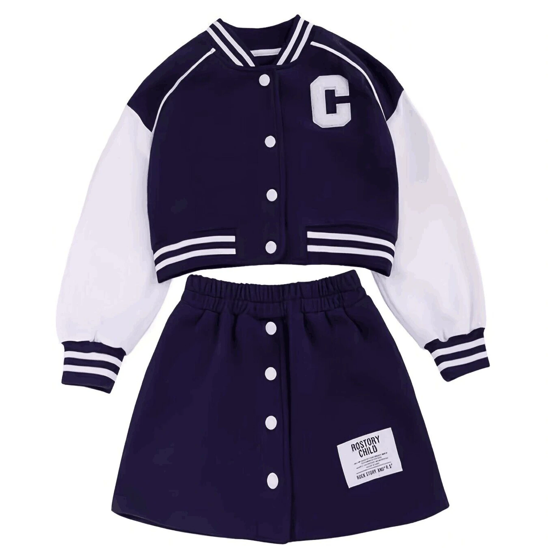 Junior-Kids-Baseball-Uniform-Suit-New-Girls-Fashion-Splicing-Letter ...