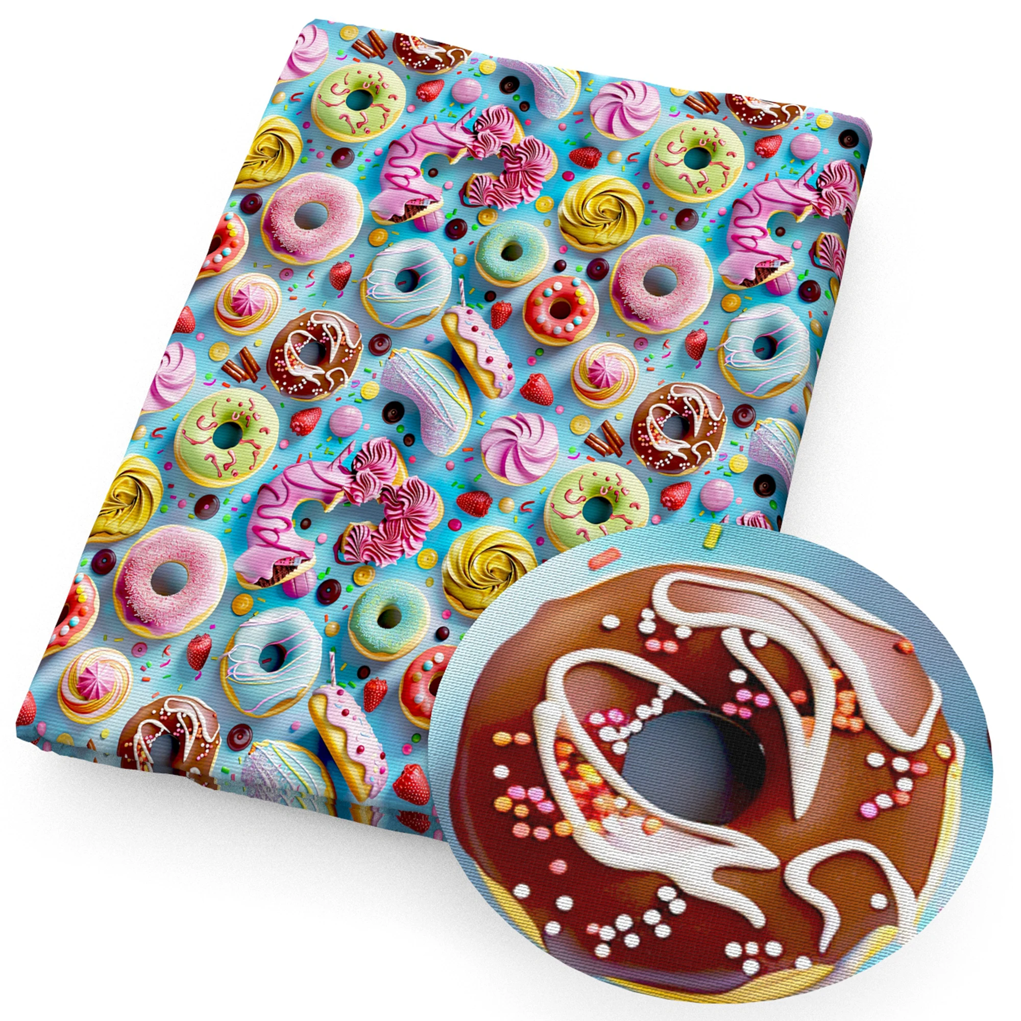 50-145cm-Donuts-Like-3d-Patchwork-Printed-Polyester-Cotton-Fabric-For ...