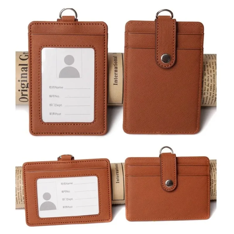 1Pc-PU-Badge-ID-Credit-Card-Holder-Real-Leather-Business-Name-Tag-Chest ...