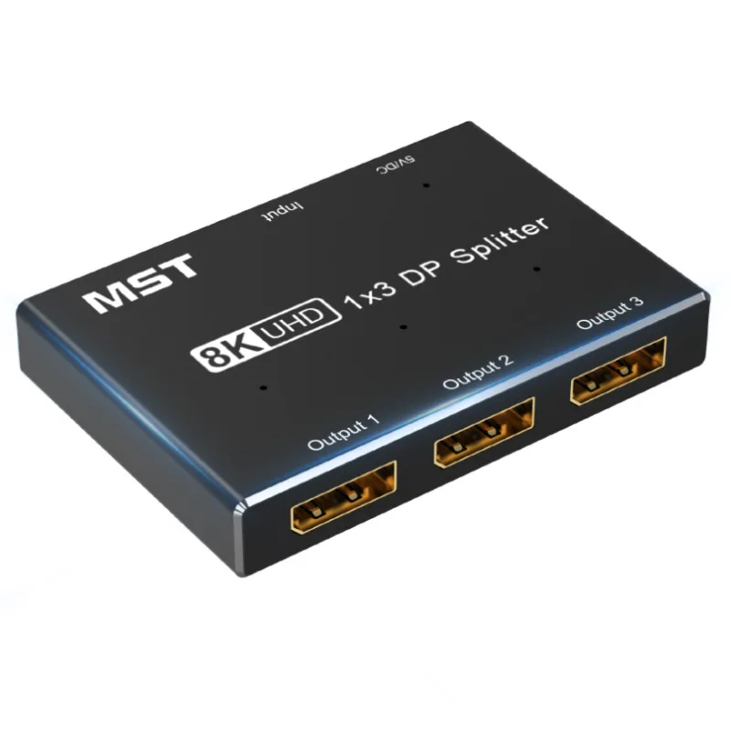 DisplayPort-Splitter-1x3-8K-60Hz-4K-120Hz-Triple-Monitor-Splitter-With ...