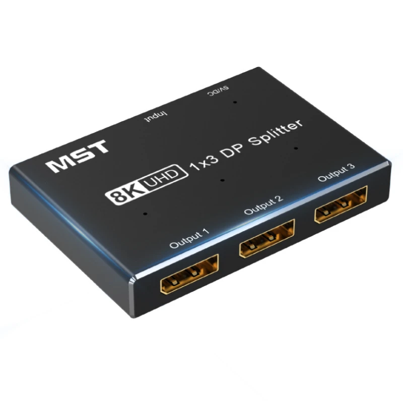 Displayport Splitter 1x3 8k 60hz 4k 120hz Triple Monitor Splitter With ...