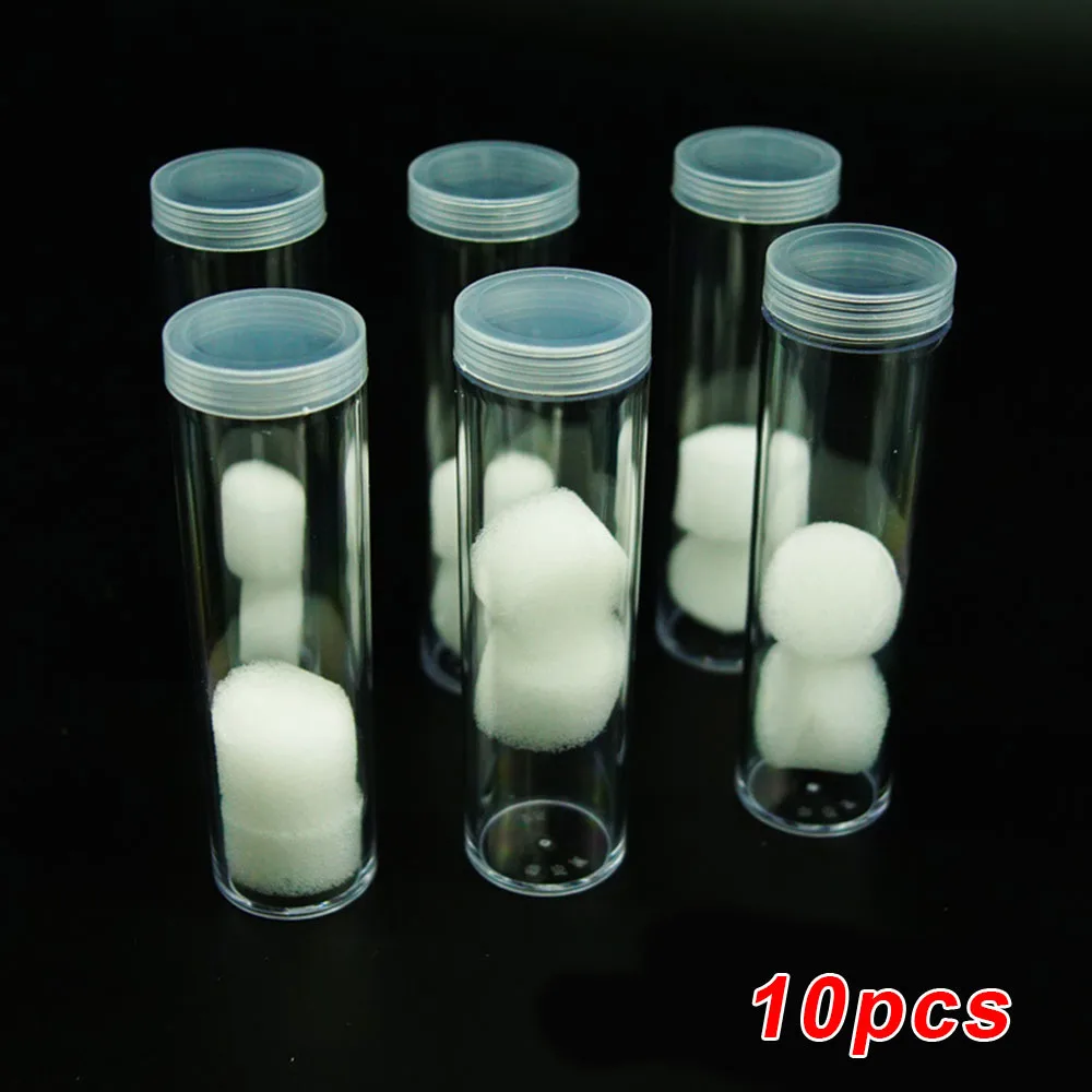10pcs Coin Tube Protective Tube Holder Clear Round Cases For 21mm Coin ...
