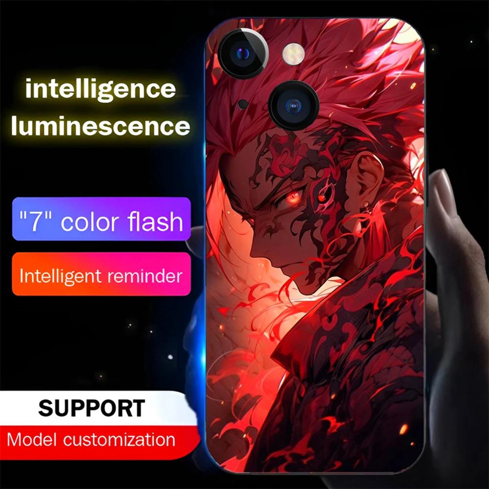 Popular-Anime-Luminous-Glass-LED-Call-Light-Up-Flash-Phone-Case-For ...