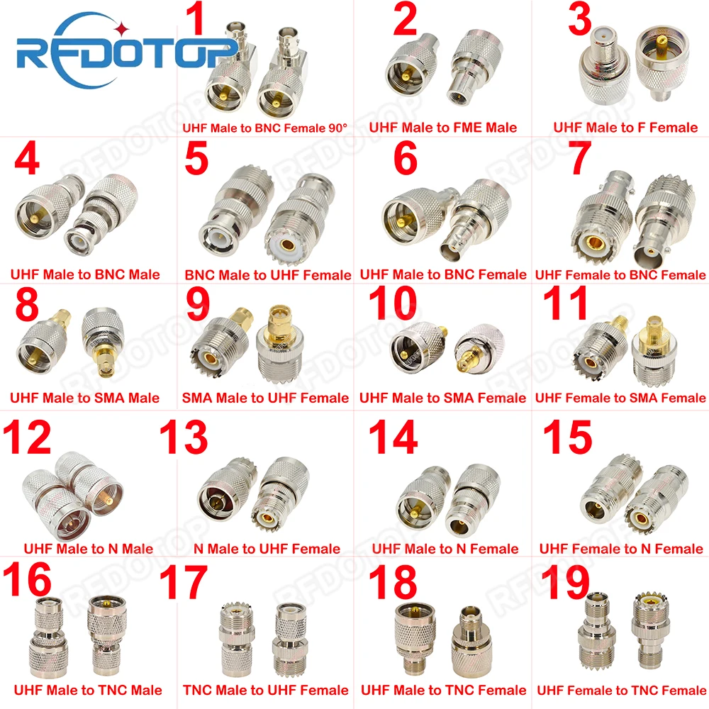 1PCS-UHF-SO239-PL259-Conector-SL16-UHF-SO-239-PL-259-Male-Female-to-SMA ...