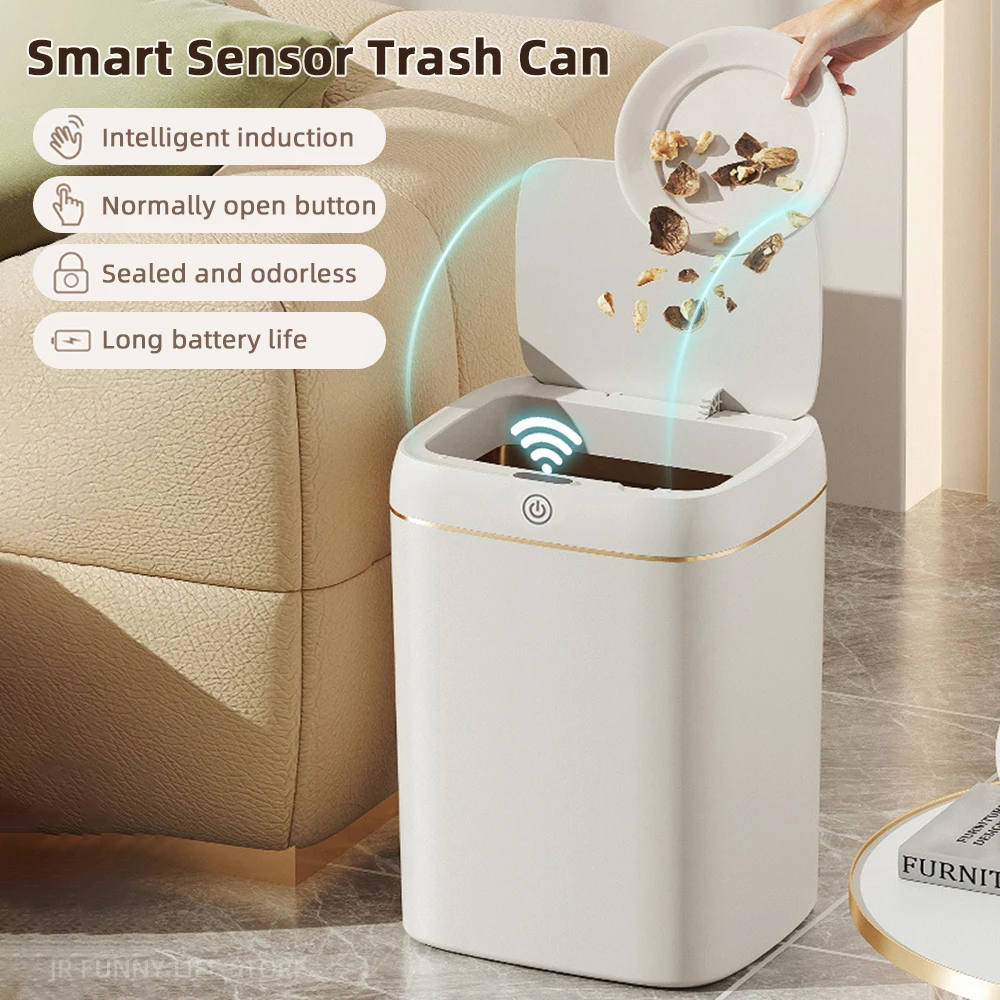 11-13L-Light-Luxury-Smart-Trash-Can-Automatic-Sensor-Trash-Can-With-Lid ...