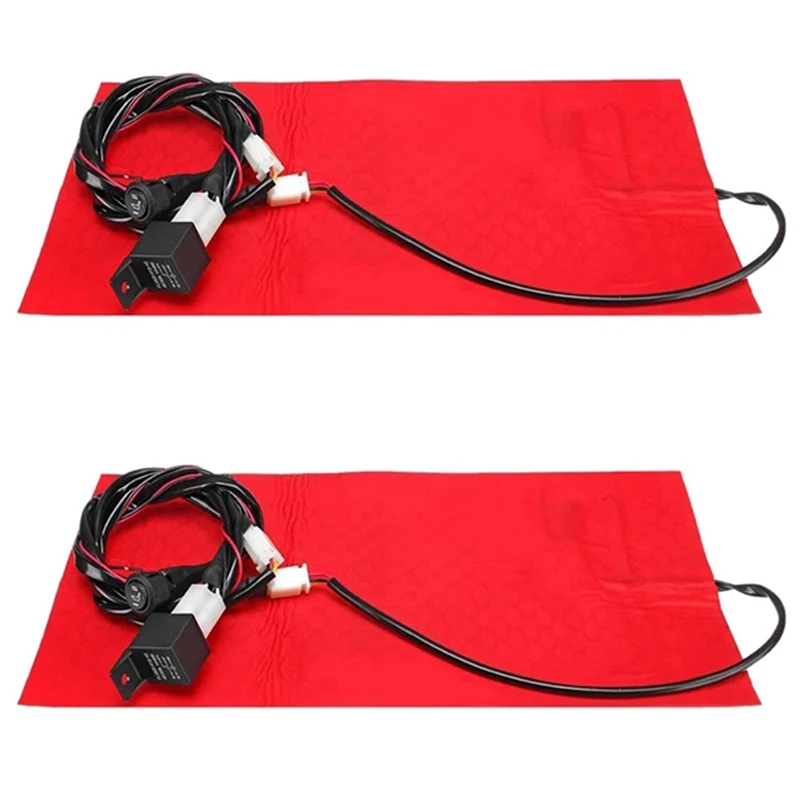 2X 25W 12V Universal Motorcycle ATV Seat Heated Cushion Winter Warmer ...