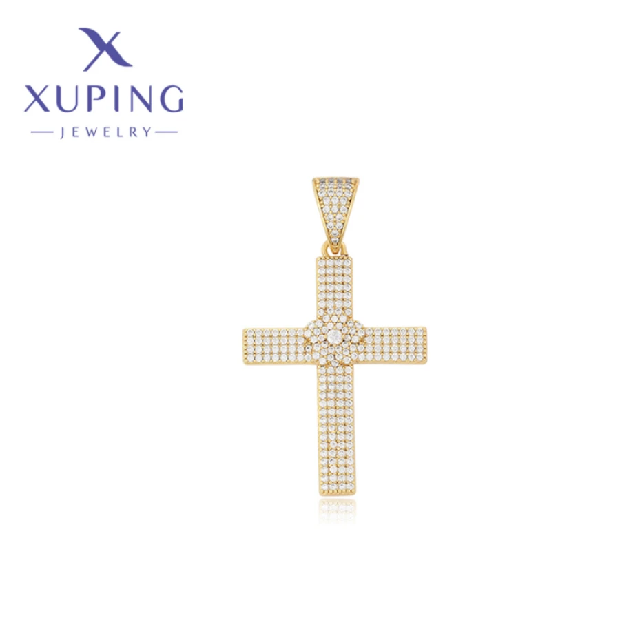 Xuping Jewelry New Fashion Exquisite Cross Shape Light Gold Color ...