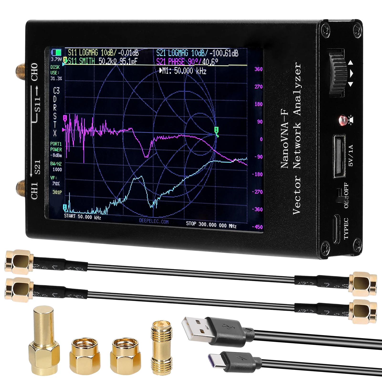 50khz-1000MGhz-Handheld-Vector-Network-Analyzer-4-3-Inch-IPS-TFT-Color ...