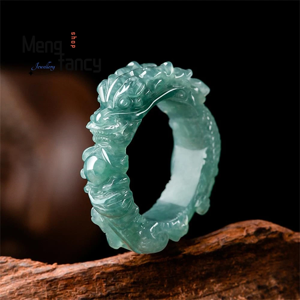 High-grade-Natural-A-goods-Jadeite-Blue-Water-Dragon-King-Three ...