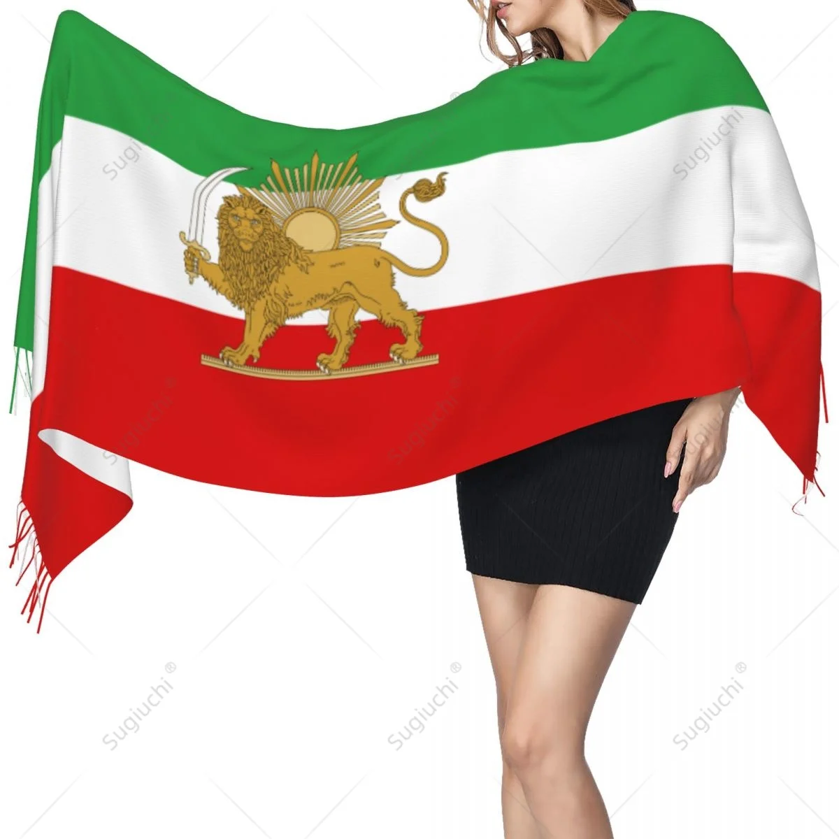 Emblem Of Iran Lion And Sun Scarf Pashmina Warm Scarves Shawl Wrap ...