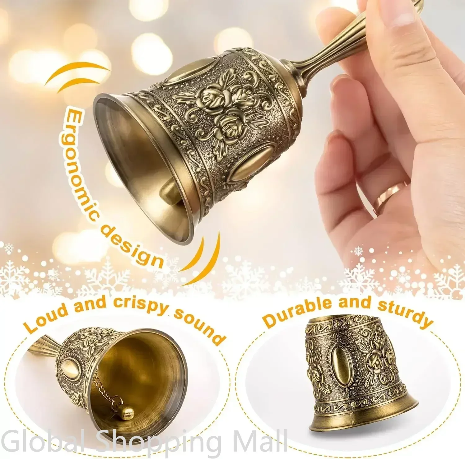 Wedding Bell Pet Training Bells Retro Bronze Metal Service Bell Call ...