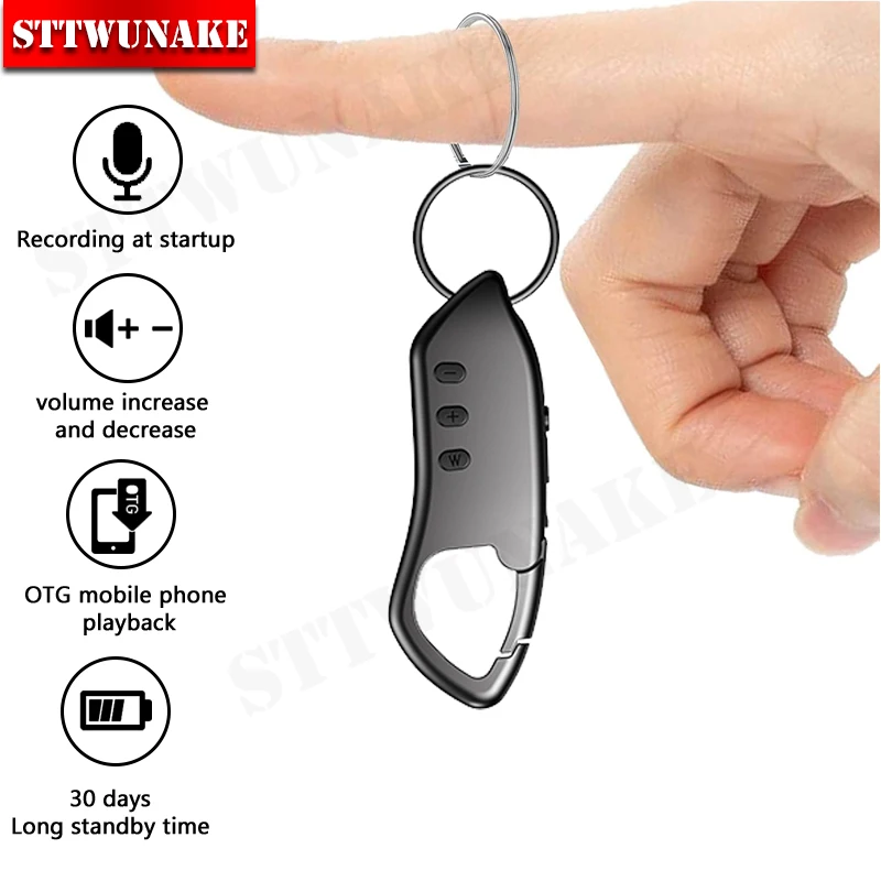 Voice Recorder Keychain Mini Activated Recording Small Dictaphone ...