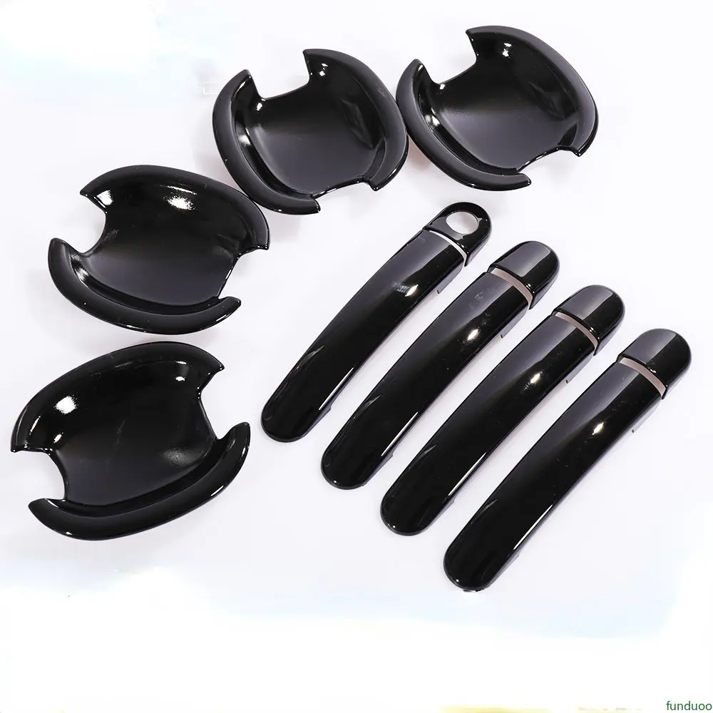 Glossy-Black-Chrome-Car-Door-Handle-Covers-Stickers-for-VW-Polo-2010 ...