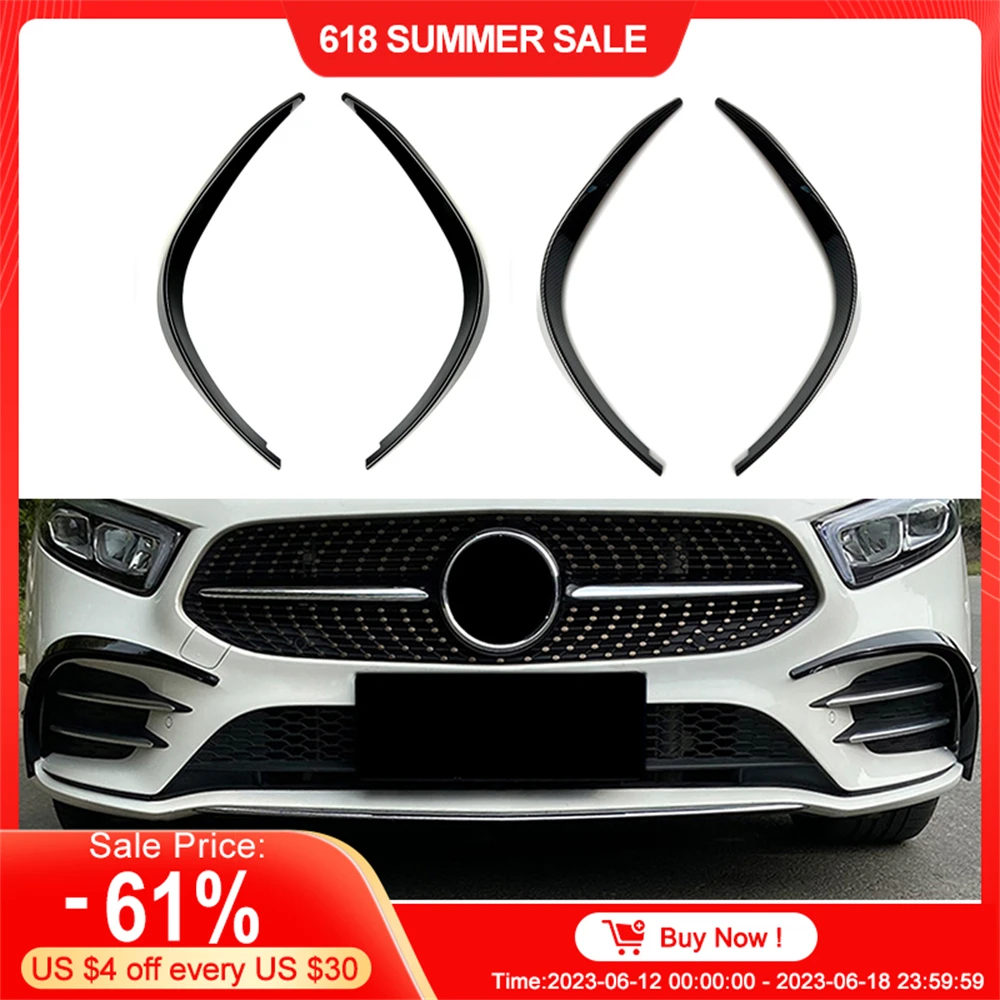 For Mercedes A Class W177 Front Bumper Spoiler Splitter Air Vent Fog ...