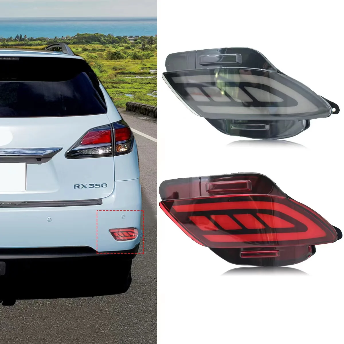 Luces de parachoques trasero para Lexus RX 2009, 2010, 2011-2015, señal ...