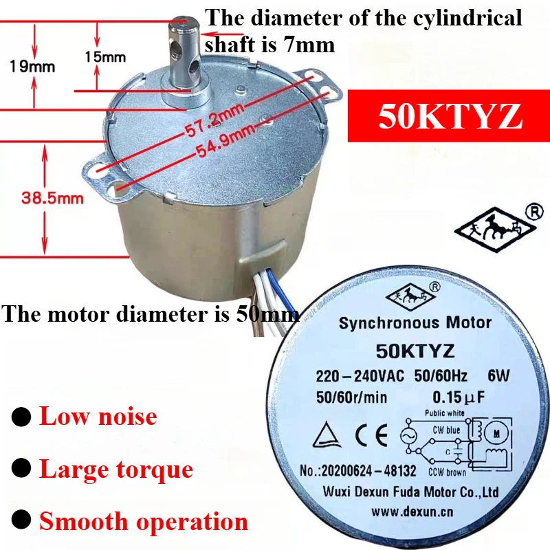 1pcs 50KTYZ claw pole permanent magnet synchronous motor 220V micro AC ...