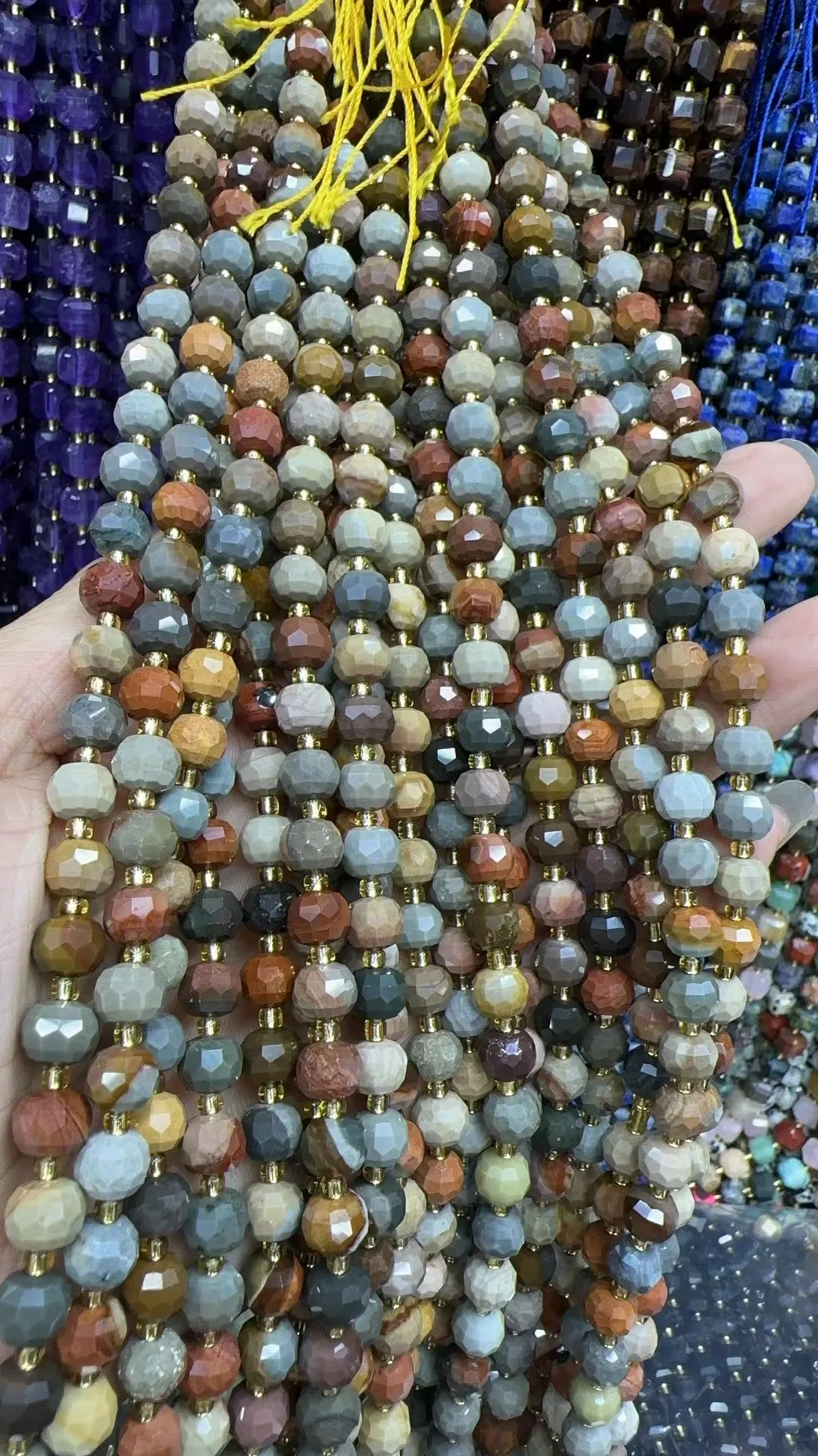 Natural-ocean-stone-abacus-engraved-surface-6x8-length-about-39cm-about ...