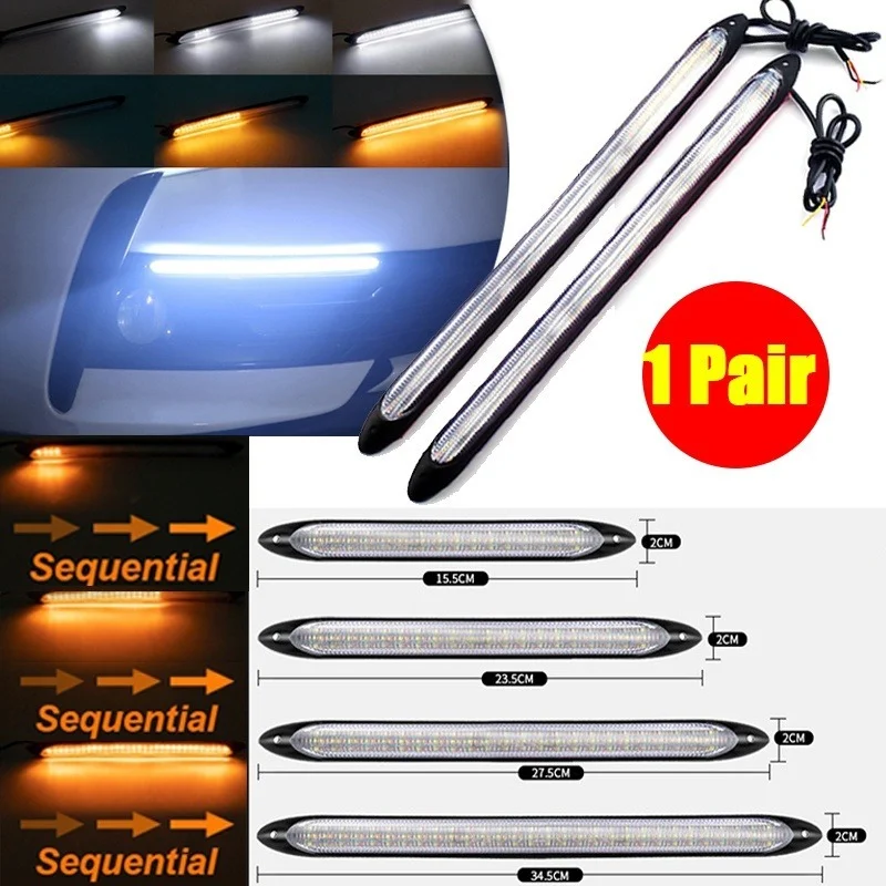 Luces-LED-de-circulaci-n-diurna-para-coche-faro-impermeable-con-flujo ...