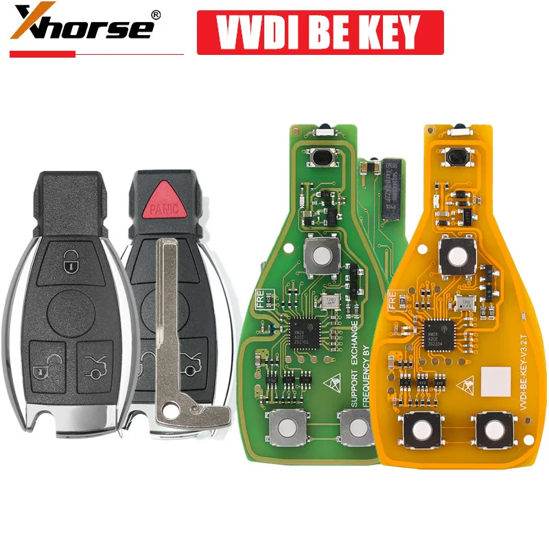 Xhorse VVDI BE Key Pro 개선 버전 및 벤츠 스마트 키 쉘 3 4 버튼 XNBZ01EN, VVDI MB 도구용 ...