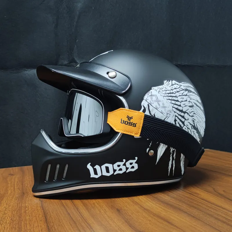 Thompson Motorcycle Helmet Full Face casco moto Helmet Vintage Chopper ...