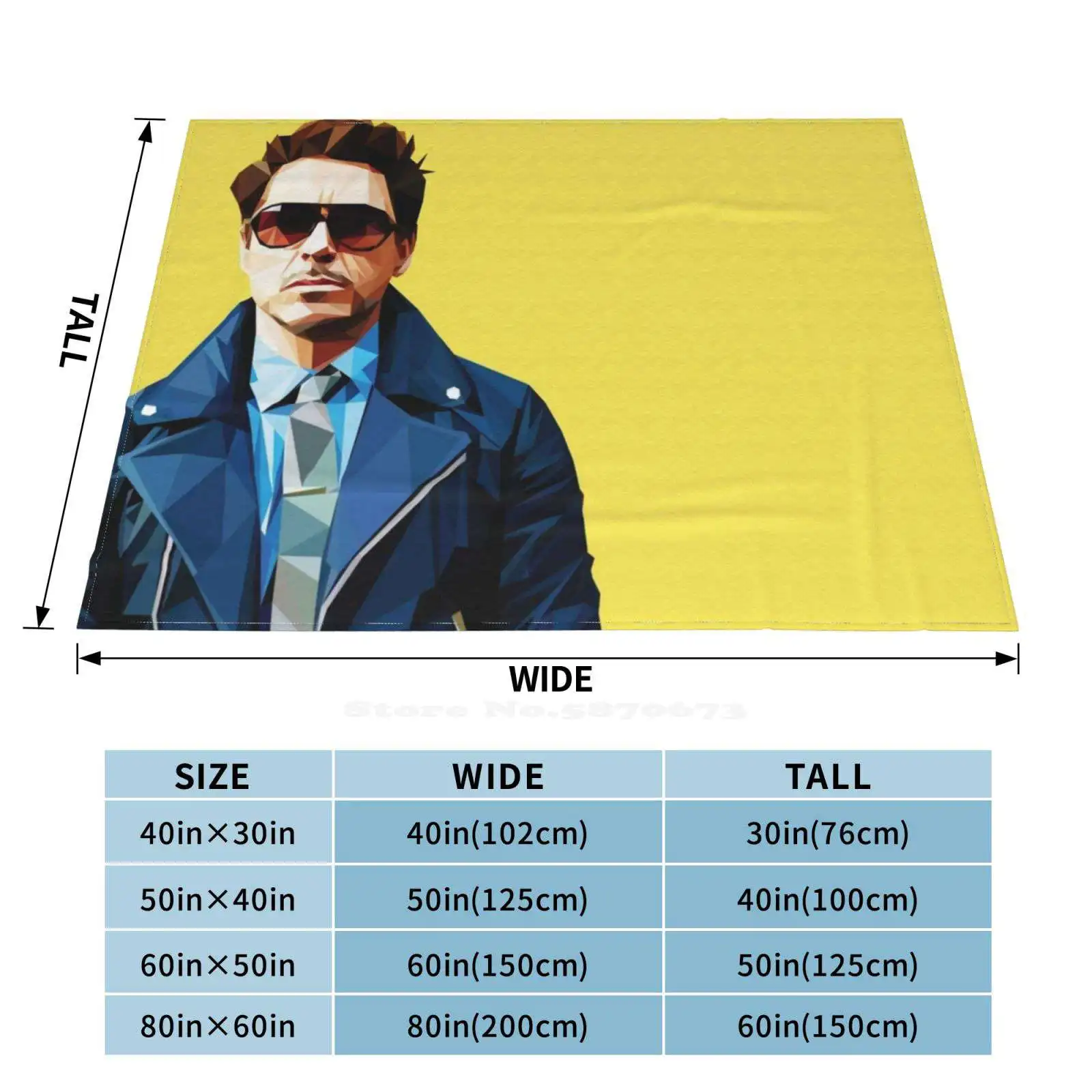 Robert Downey Jr-Low Poly Vector Soft Warm Light Thin Blanket Rdj ...
