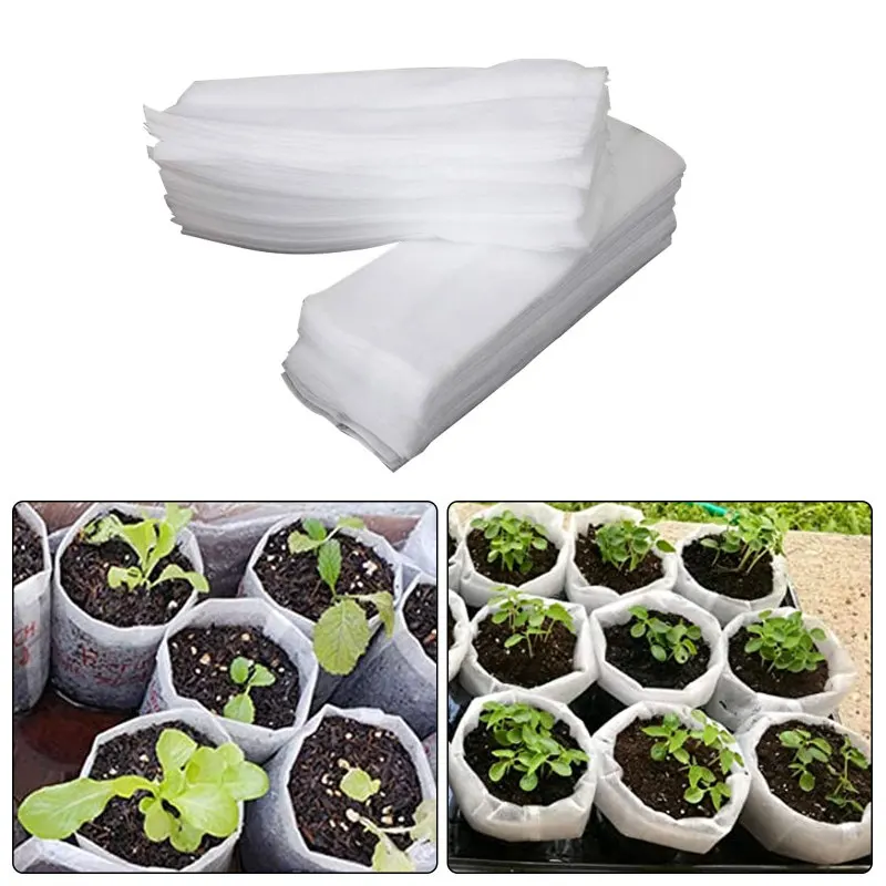 100 Seed Nursery Bags About 8x10cm Sturdy Plant Growth Bag The Initial ...