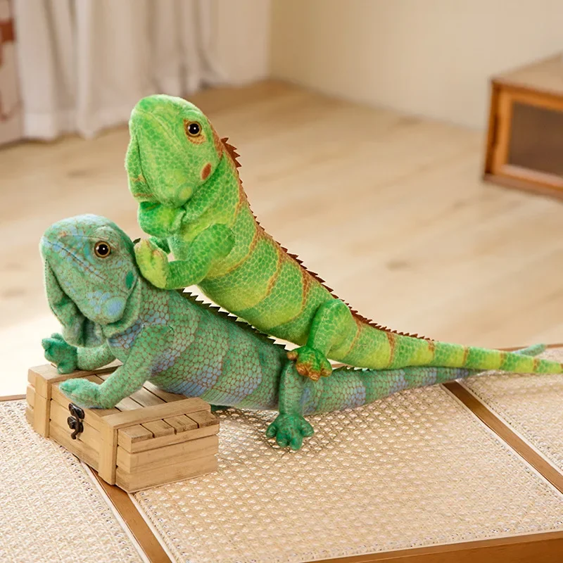 Lifelike-Green-Brown-Iguana-Lizard-Figurine-Model-Cute-Reptile-Lizard ...
