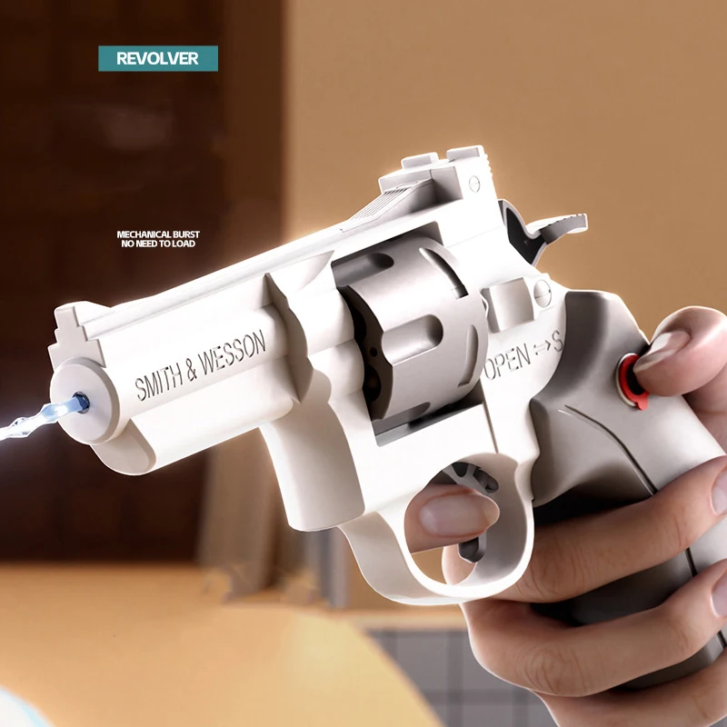 Small-Manual-Revolver-Pistol-Mechanical-Continuous-Firing-Water-Gun ...