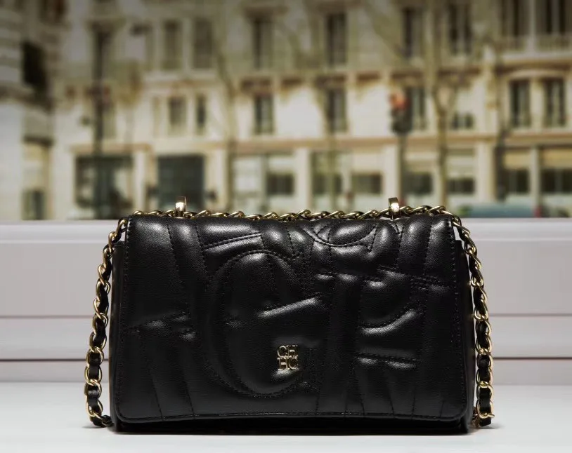 CHHC-CHCH-HCHC-Bolsa-quadrada-de-couro-para-senhoras-aba-padr-o-em ...