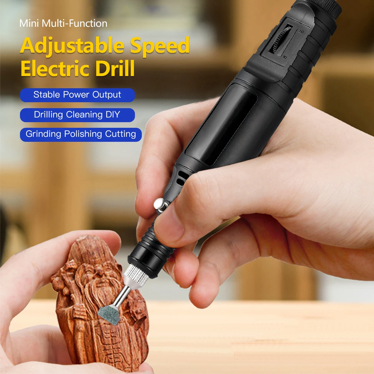 Le noir - Mini perceuse électrique stylo à découper, vitesse Variable ...