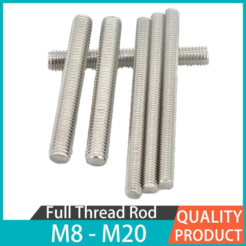 30-500mm-Full-Threaded-Bar-304-Stainless-Steel-Fully-Metric-Thread-Rod ...